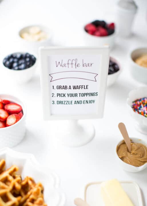 Make-Your-Own Waffle Bar (w/ free printable) - I Heart Naptime
