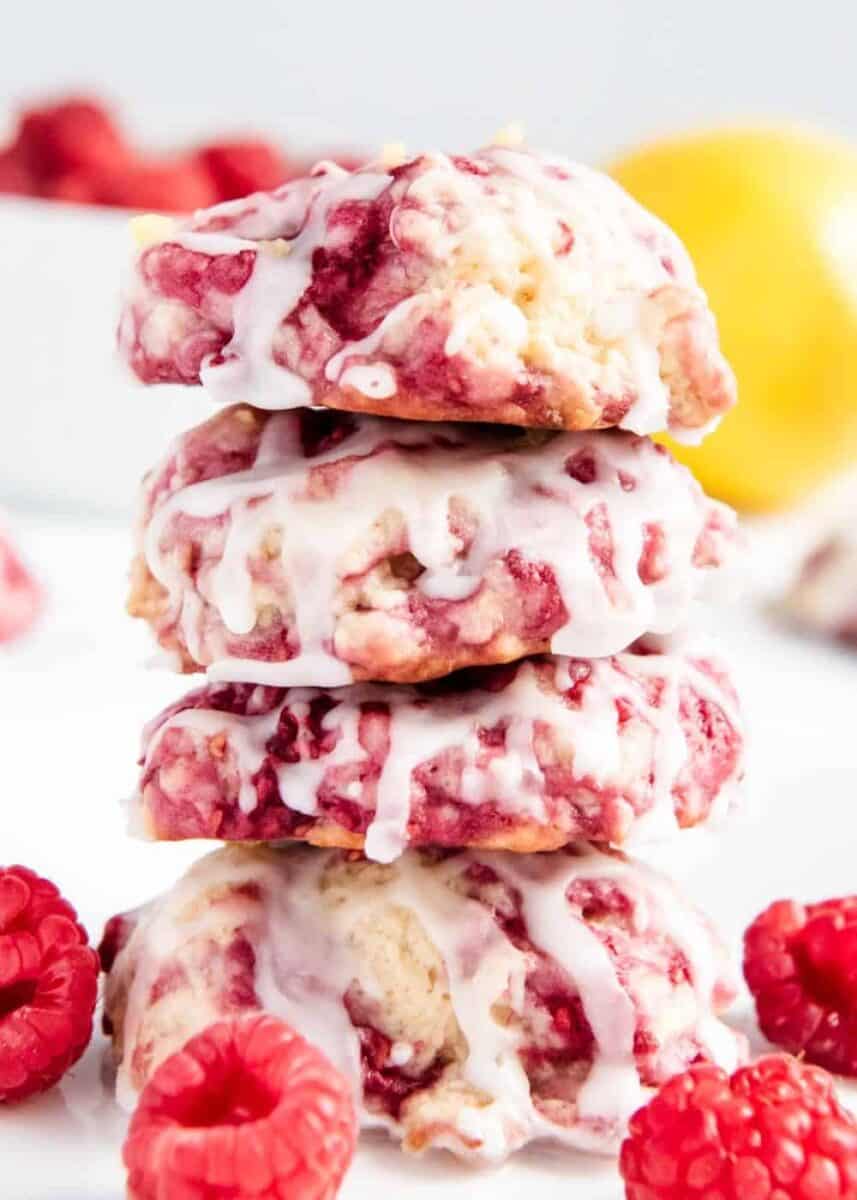 Raspberry Cookies with Lemon Glaze - I Heart Naptime