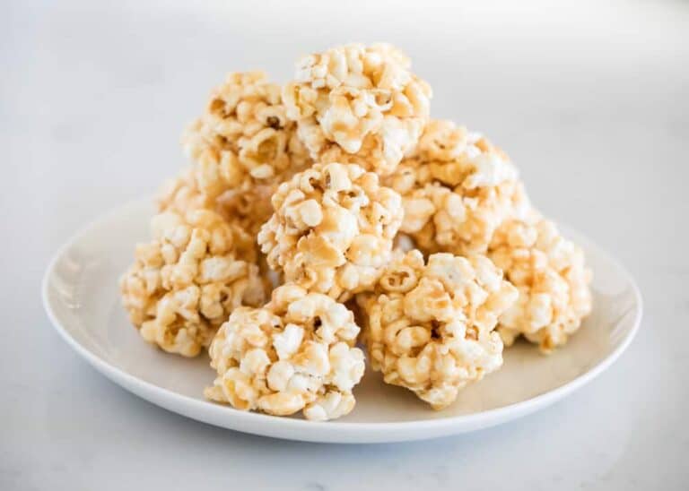 EASY Caramel Popcorn Balls Recipe - I Heart Naptime