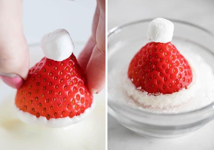 Strawberry Santa Hat Brownie Bites - I Heart Naptime