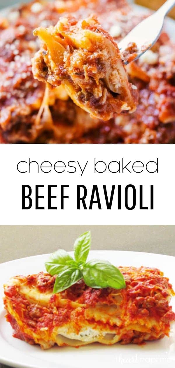 Cheesy Baked Beef Ravioli - I Heart Naptime