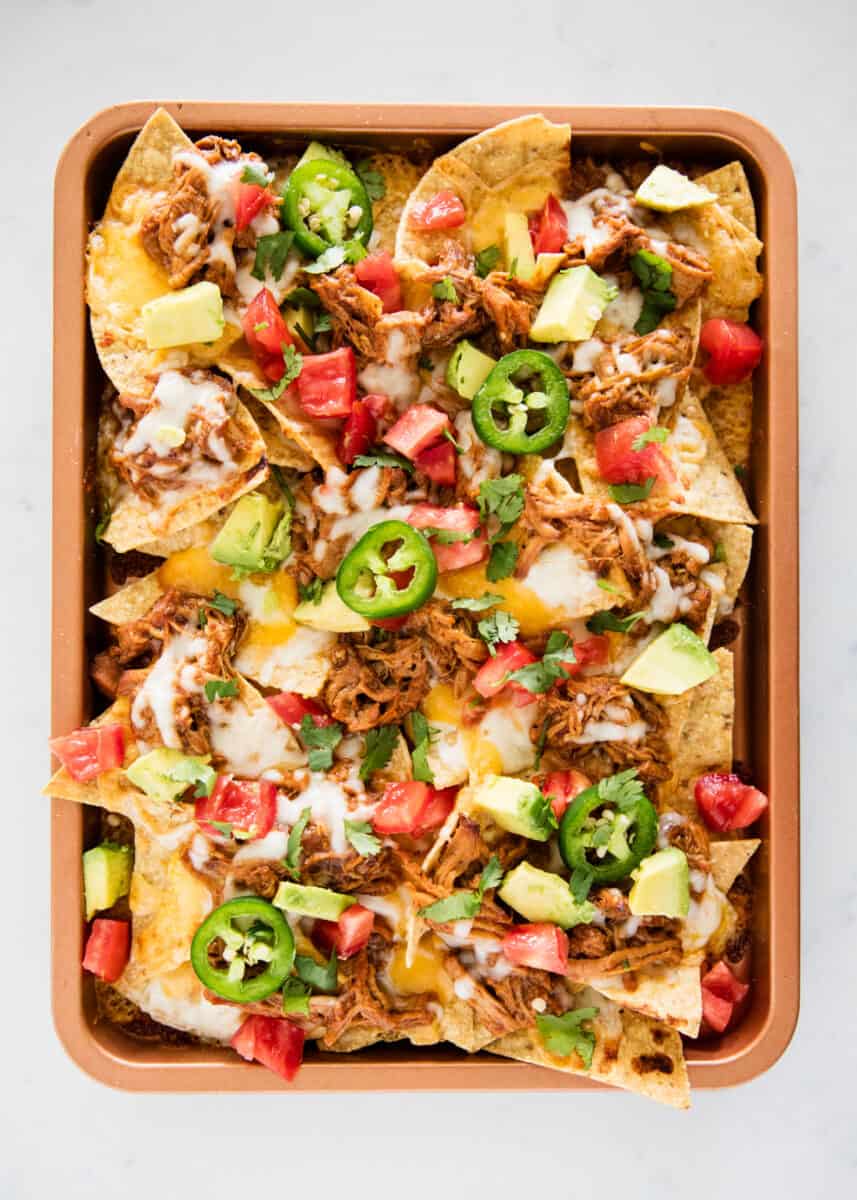 Easy Pulled Pork BBQ Nachos - I Heart Naptime
