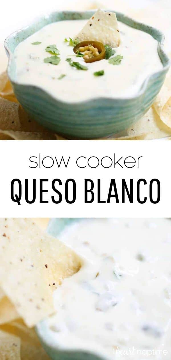 Slow Cooker Queso Blanco Dip (5 ingredients!) - I Heart Naptime