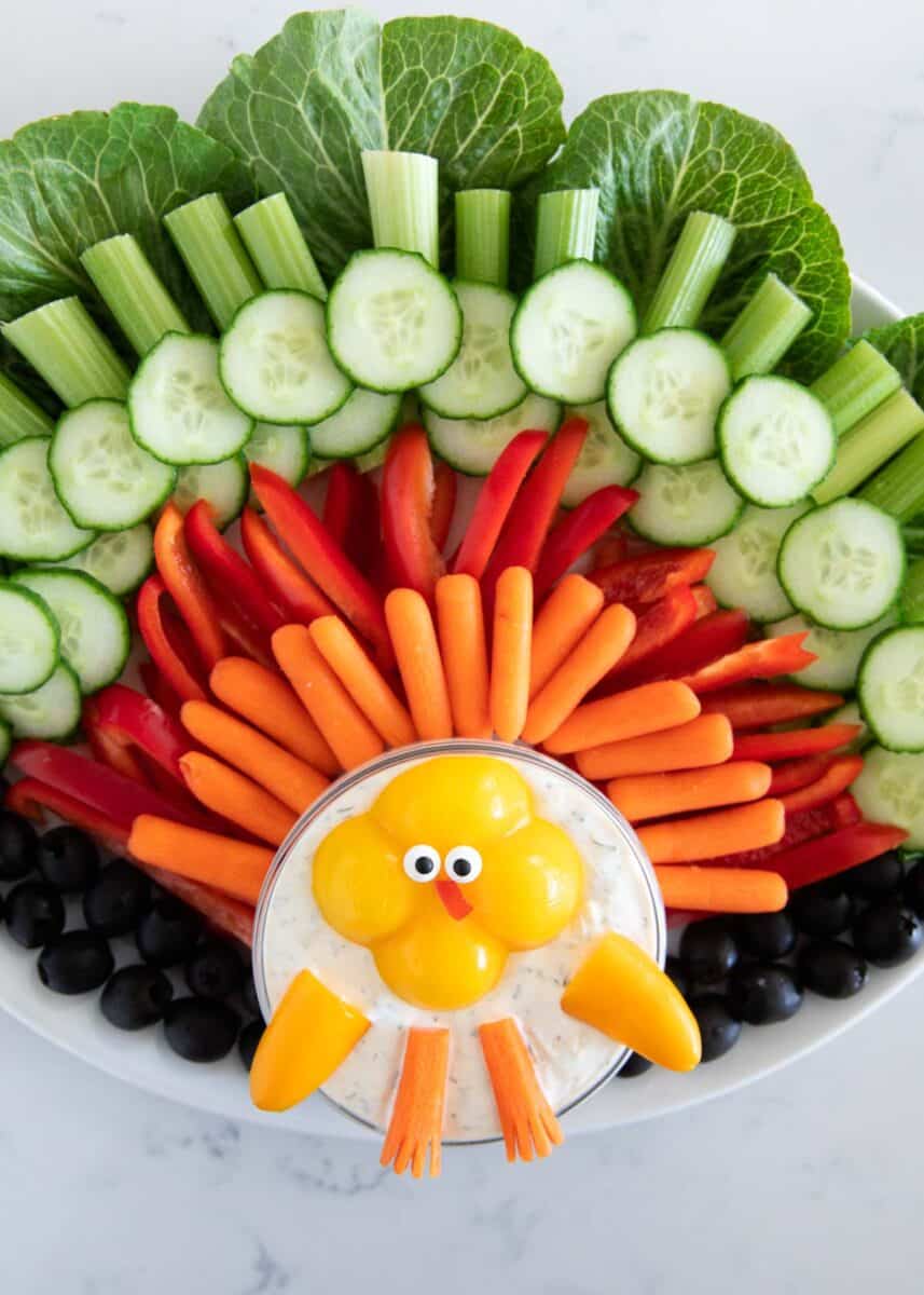 Thanksgiving Turkey Veggie Tray - I Heart Naptime