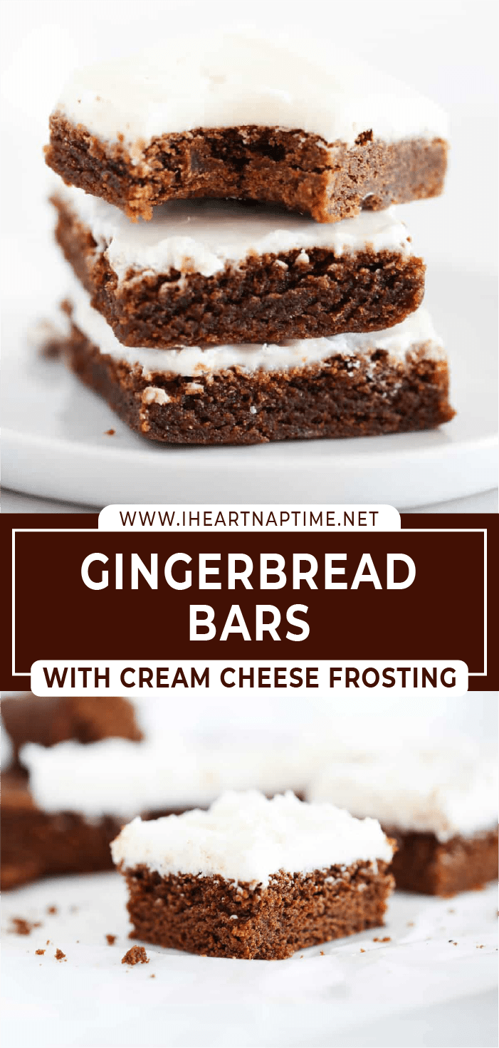 Gingerbread Bars with Cream Cheese Frosting - I Heart Naptime