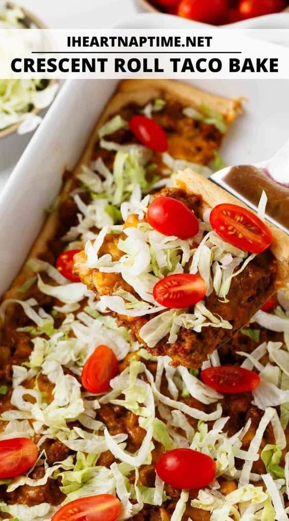 Crescent Roll Taco Bake - I Heart Naptime