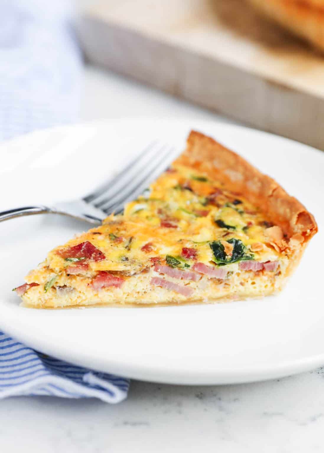 EASY Ham and Cheese Quiche - I Heart Naptime