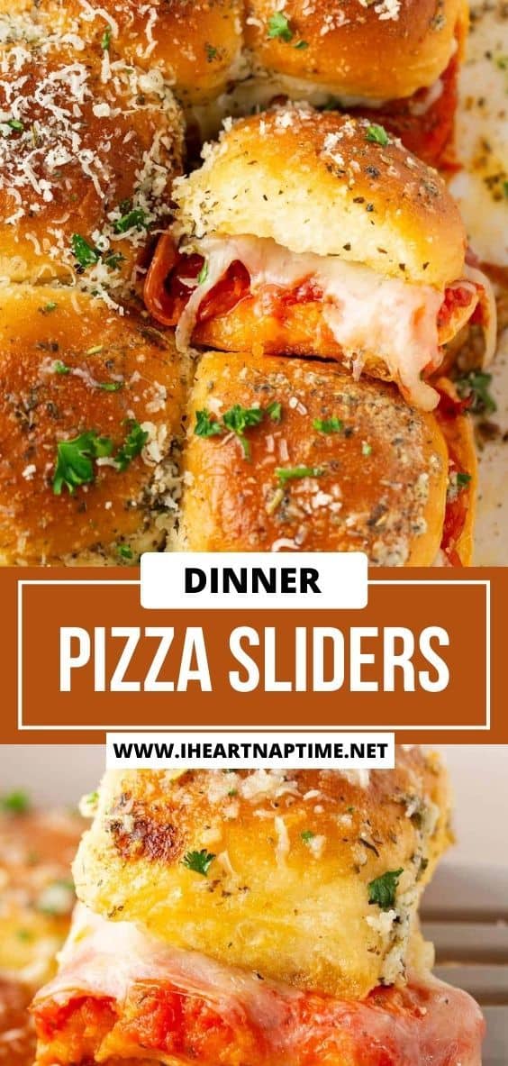 Pepperoni Pizza Sliders with Hawaiian Rolls - I Heart Naptime