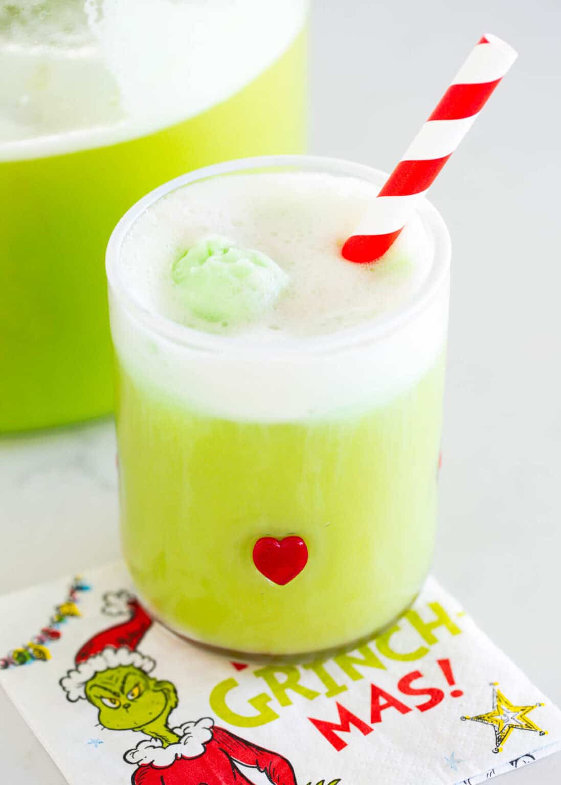 Grinch Punch with Sherbet (Easy Holiday Drink) - I Heart Naptime