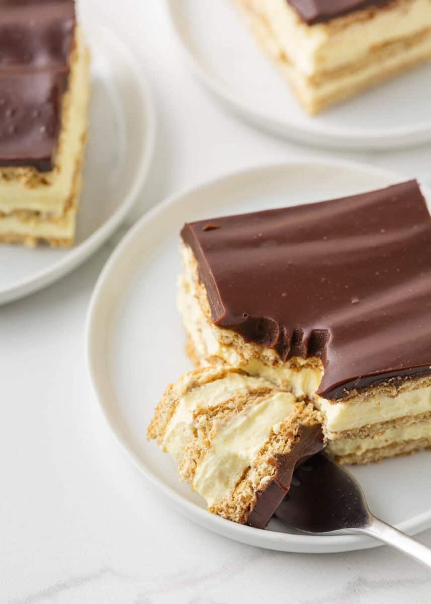 Eclair Cake with Chocolate Ganache - I Heart Naptime